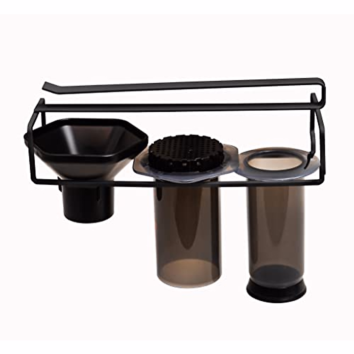 The RACK: Under Cabinet Rack Compatible with AeroPress Coffee Maker. Fits All Models Including AeroPress Go. (Black)
