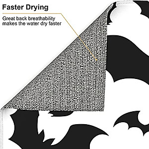 Halloween Bats Printed Drying Mat For Kitchen Ultra Absorbent Microfiber Dishes Drainer Mats Non-Slip Silicone Quick Dry Pad - 18 X 16inch
