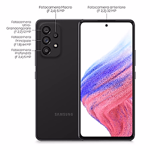 Samsung Galaxy A53 4G (SM-A536B/DS) Dual SIM,128GB + 6GB, Factory Unlocked GSM, International Version (Fast Car Charger Bundle) - (Awesome Black)