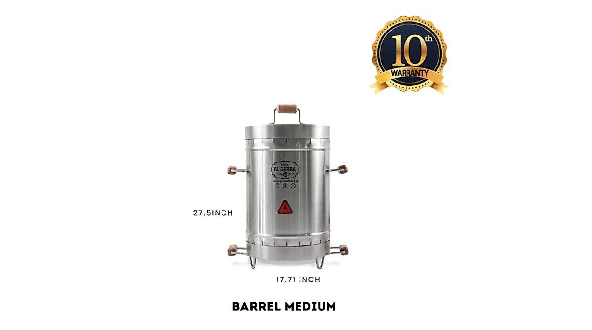 GRILLS EL BARRIL Stainless Steel Barrel Grill – Low Smoke & Versatile ...