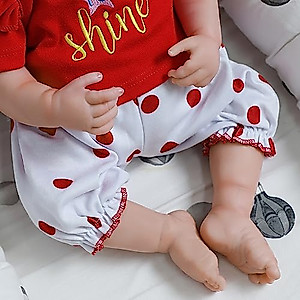 SCOM Reborn Baby Dolls - 19-Inch Lifelike Sleeping Baby Dolls Girl with Soft Cloth Body Realistic-Newborn Baby Doll Gift Set for Kids Age 3+