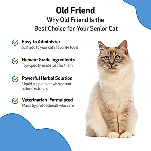 Pet Wellbeing Old Friend for Senior Cats - Vet-Formulated - Aging Immune System & Joint Mobility Support in Older Felines - Natural Herbal Supplement 2 oz (59 ml)