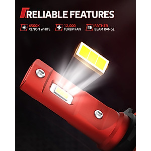 Torchbeam 9005/HB3 H11/H8/H9 Light Bulbs Combo, 𝟒𝟒𝟎𝟎𝟎 𝐋𝐌, 𝟖𝟎𝟎% 𝐁𝐫𝐢𝐠𝐡𝐭𝐞𝐫 𝐭𝐡𝐚𝐧 𝐇𝐚𝐥𝐨𝐠𝐞𝐧 9005 H11 Bulbs, Powersports Accessory Lights, Fog Bulbs Pack of 4