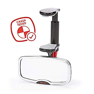 Diono See Me Too Rear View Forward Facing Baby Mirror for Car, Fully Adjustable Driver Mirror with Wide Crystal Clear View, Shatterproof, Crash Tested