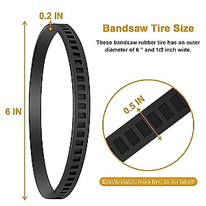 4 Pack 650721-00 Bandsaw Rubber Tires Replacement for Dewalt Band Saw Tires and Milwaukee Bandsaw Pulley Tires DWM120 A02807 DCS374 DW328K D28770 D28770K 514002079 6230 6232-20