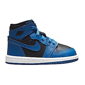 Jordan Baby Boy's Jordan 1 Retro High OG (Infant/Toddler) Dark Marina Blue/Black/White 4 Toddler M