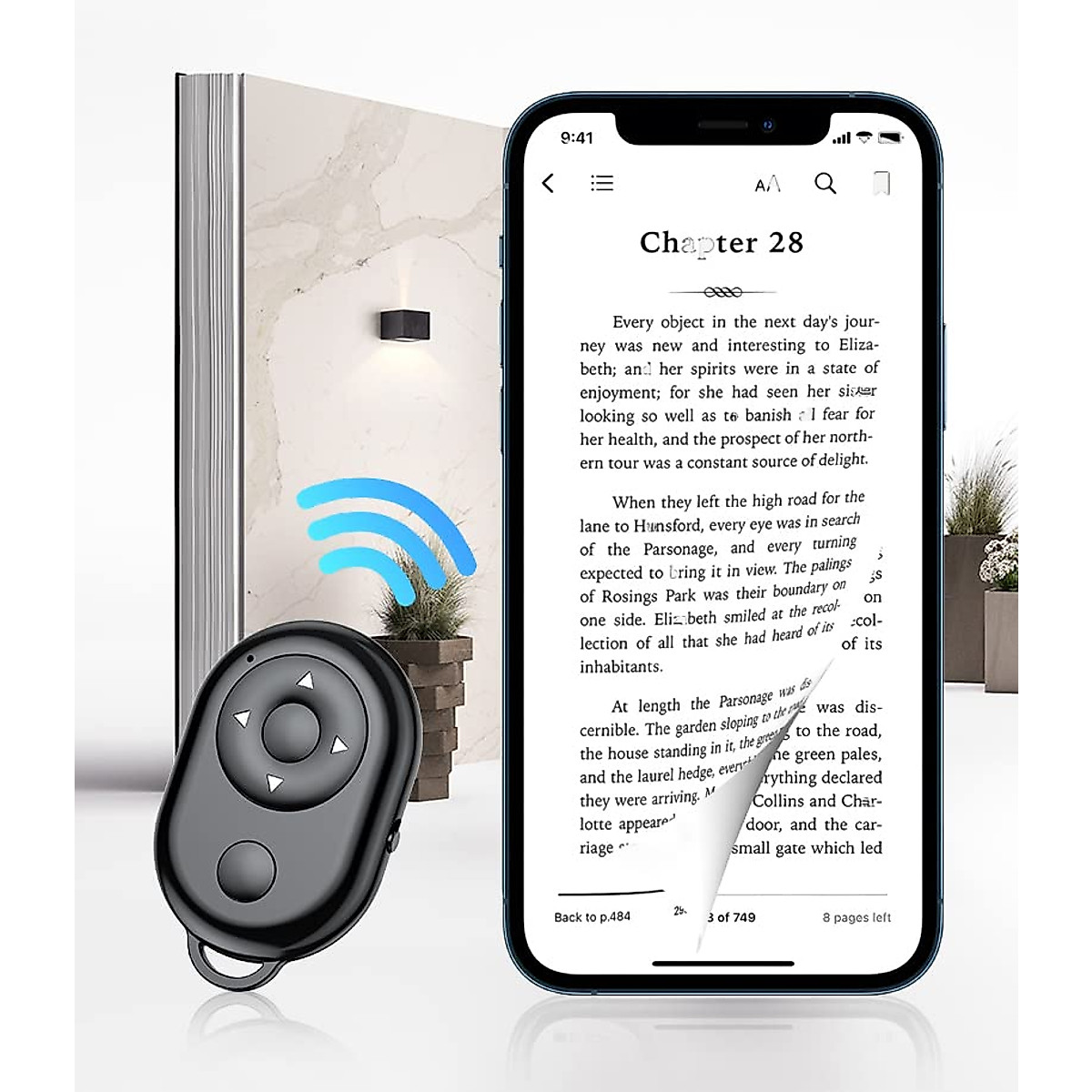 M3 Bluetooth Remote Camera Shutter Clicker & Page Turner for Cellphones/Tablets (Andriod 8.0+ and iOS 6.0+) - Selfies Remote, Scroll Pages for Tiktok eBook