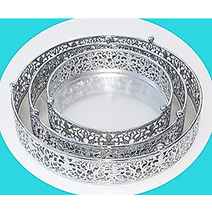 Cake Stand Set of 3 Metal Cupcake Stands Dessert Display Plate for Wedding Party Birthday,Silver