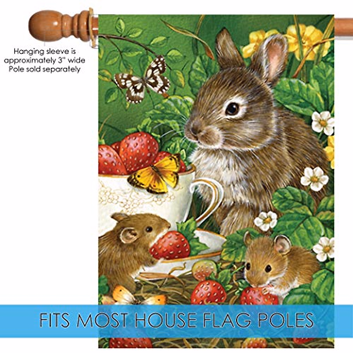 Toland Home Garden 101176 Berry Sweet Easter Flag 28x40 Inch Double Sided Easter Garden Flag for Outdoor House Spring Flag Yard Decoration