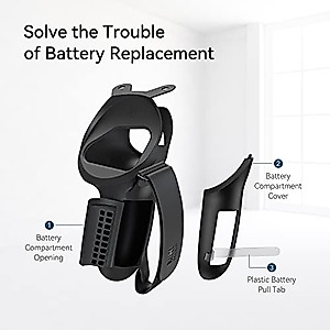 KIWI design Upgraded Controller Grips Cover Compatible with Quest 2 Accessories, with Battery Opening Protector with Knuckle Straps (Black)