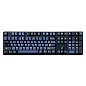 Mistel X-VIII Mechanical Keyboard with Cherry MX Red Switch,Yellow Letter Glaze Blue PBT DoubleShot Keycap, Full Size Ergonomic Gaming Keyboard for Laptop/Desktop, USB Type-C Cable, Macro Support
