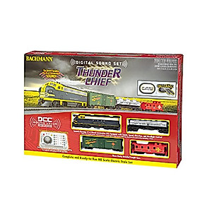 Bachmann Trains - Thunder Chief DCC Sound Value Ready To Run Electric Train Set - HO Scale Black 0.5 Liters