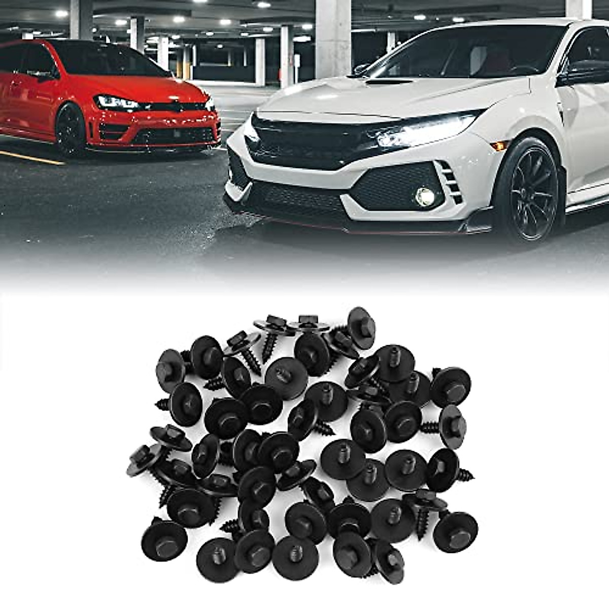 uxcell 50pcs Black Car Screw Bolt Retainer Liner Under Cover Screw for BMW 07147129160