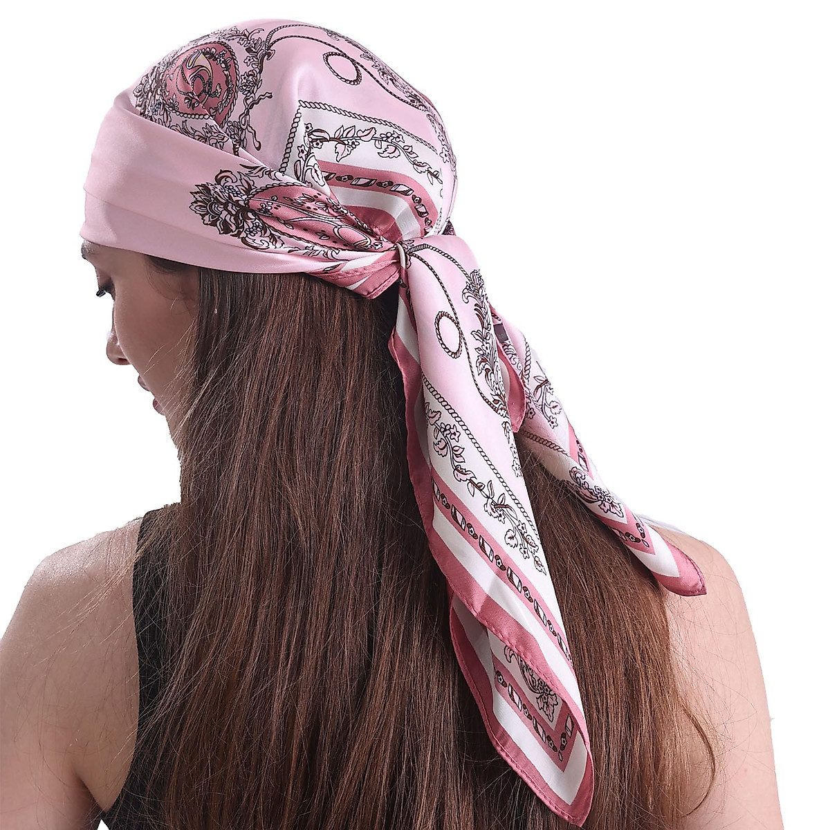 la ceida Satin Silk Scarves for Women and Girls Premium Summer Square Neck Scarf, Ladies Head Hair Scarf and Wraps 27.5 Inch