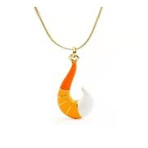 QDaWer Shrimp Tail Conch Hook necklace Orange White Sex Fox Tail Cat Tail Ladybug Pendant
