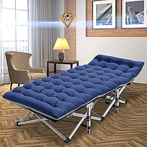 MOPHOTO Folding Camping Cot for Adults, Heavy Duty Sleeping Cot for Adults Portable Sleeping Bed Outdoor Cot Bed for Home Camp Office Use