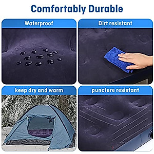 SIXAQUAE Twin Inflatable Air Mattress,9" Raised ,Comfort Flocked Portable Blow up Bed with Patch Kit and Hand Pump for Home Camping Travel