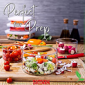 Simax Round Glass Containers With Lids: Borosilicate Glass Food Storage Containers With Lids Airtight - Glass Lunch Containers For Adults - Meal Prep Container Glass - Food Prep Containers Glass 3 Pcs