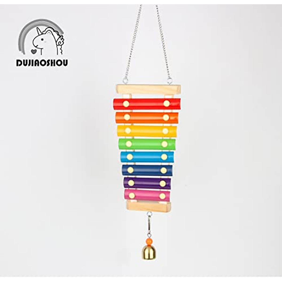 DUJIAOSHOU Wooden Bird Toys，Toys Educational Training Creative Block Discolored Intelligence Toys for Parrot Parakeet (B Toys)