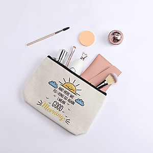 kdxpbpz Funny Makeup Bag for Women Friends Birthday Christmas Gift - Sarcastic Gag Gifts For Women Mother Friend - Travel Toiletry Makeup Organizer Zipper Pouch - I Mean Good Morning