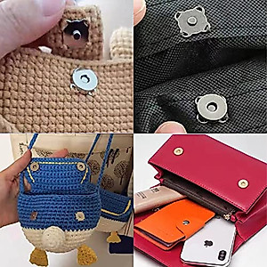 EuTengHao Magnetic Snaps Buttons, Silver Magnetic Purse Snap Clasps, Plum Magnetic Snap Closures for Purses Handbags, 15mm Magnet Button Closure Fastener for Clothes Sewing DIY Craft