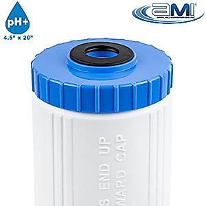 APPLIED MEMBRANES INC pH Neutralization Water Filter Cartridge | Calcite Filter to Raise Alkalinity of Low pH Water | 4.5"x20" Filter Fits 20” Filter Housing | H-F4220CALCITE (4.5" x 20")