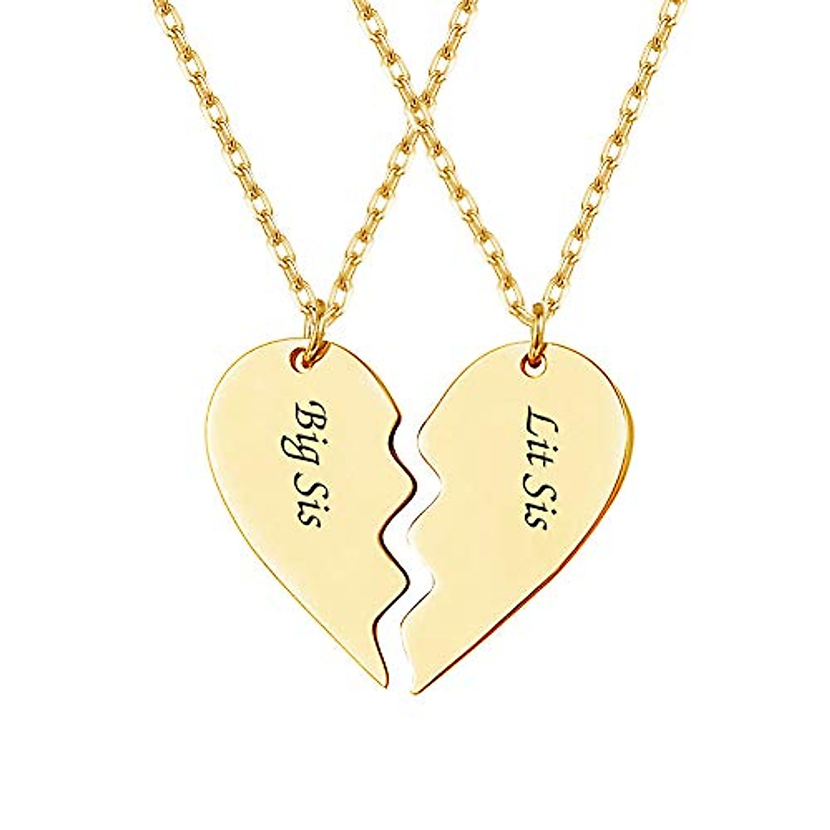 Dreamdecor Custom Best Friend Necklaces for 2/3, Matching Engraved Name Necklace Forever Friendship Gifts for Teen Girls