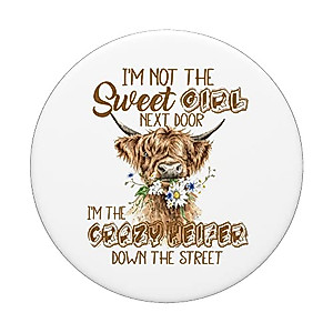 Floral Baby Highland Cow Bandana Not Today Heifer Cow Farmer PopSockets Swappable PopGrip