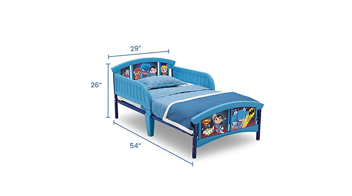 Delta Children DC Super Friends Toddler Bed with Superhero Graphics