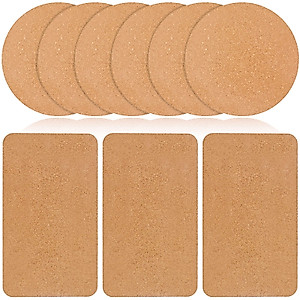 37YIMU 9 Pack Cork Trivet Set 12" x 7" Rectangle 6.3" Round Heat-Resistant Cork Mat High Density Thick Cork Coaster Hot Pads for Table Countertop Kitchen Hot Pots Pans Dishes Multifunctional Board