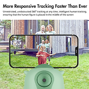 TELESIN Selfie Auto Tracking Phone Mount 360 Rotation Fast Face Object Tracking Holder for GoPro Insta360 Action Camera Phones SLR Mirrorless Video Vlog Live Streaming Meeting (Light Green)
