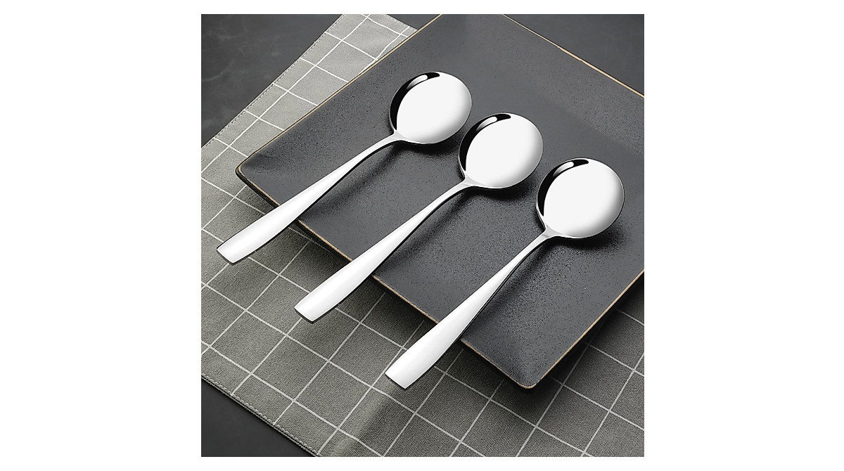 Nicesh 16-Piece Stainless Steel Soup Spoons Set