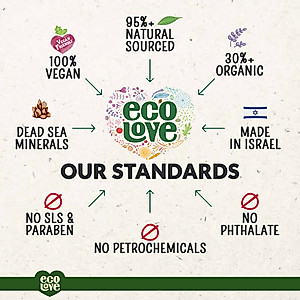 ecoLove - Natural Conditioner for All Hair Types - Safe for the Whole Family - No SLS or Parabens - With Organic Cucumber Extract - Vegan and Cruelty-Free, 17.6 oz