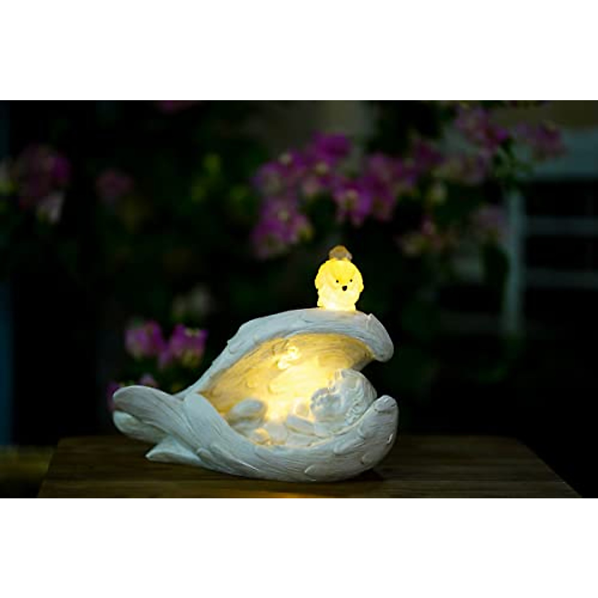 HONGRUIART Solar Sleeping Baby Angel Statue, Solar Light Cherub Angel in Wings with Bird, Memorial Guardian Angel Bady Statue Indoor and Outdoor Home Garden Decoration