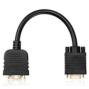 mxtechnic VGA Splitter Cable 1 Male to 2 Female Adapter Monitor Y Splitter Cable 25cm Black Can't Connect Two at The Same time (1Pack)