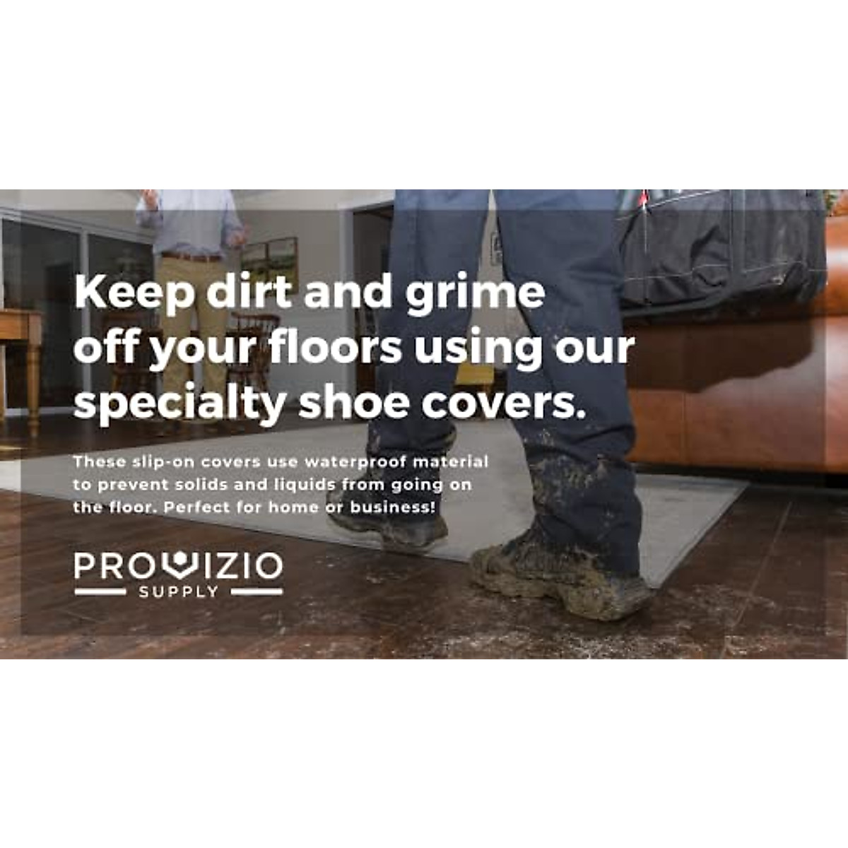 Provizio Supply Waterproof Shoe Covers Disposable Non Slip Extra Large Boot Cover Dark Blue - (40 Pairs)