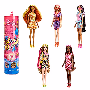 Barbie Color Reveal Doll & Accessories, Scented Sweet Fruit Series, 7 Surprises, 1 Barbie Doll (Styles May Vary)