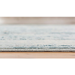 Unique Loom Paris Collection Pastel Tones Traditional Distressed Light Blue Area Rug (2' 2 x 3' 0)