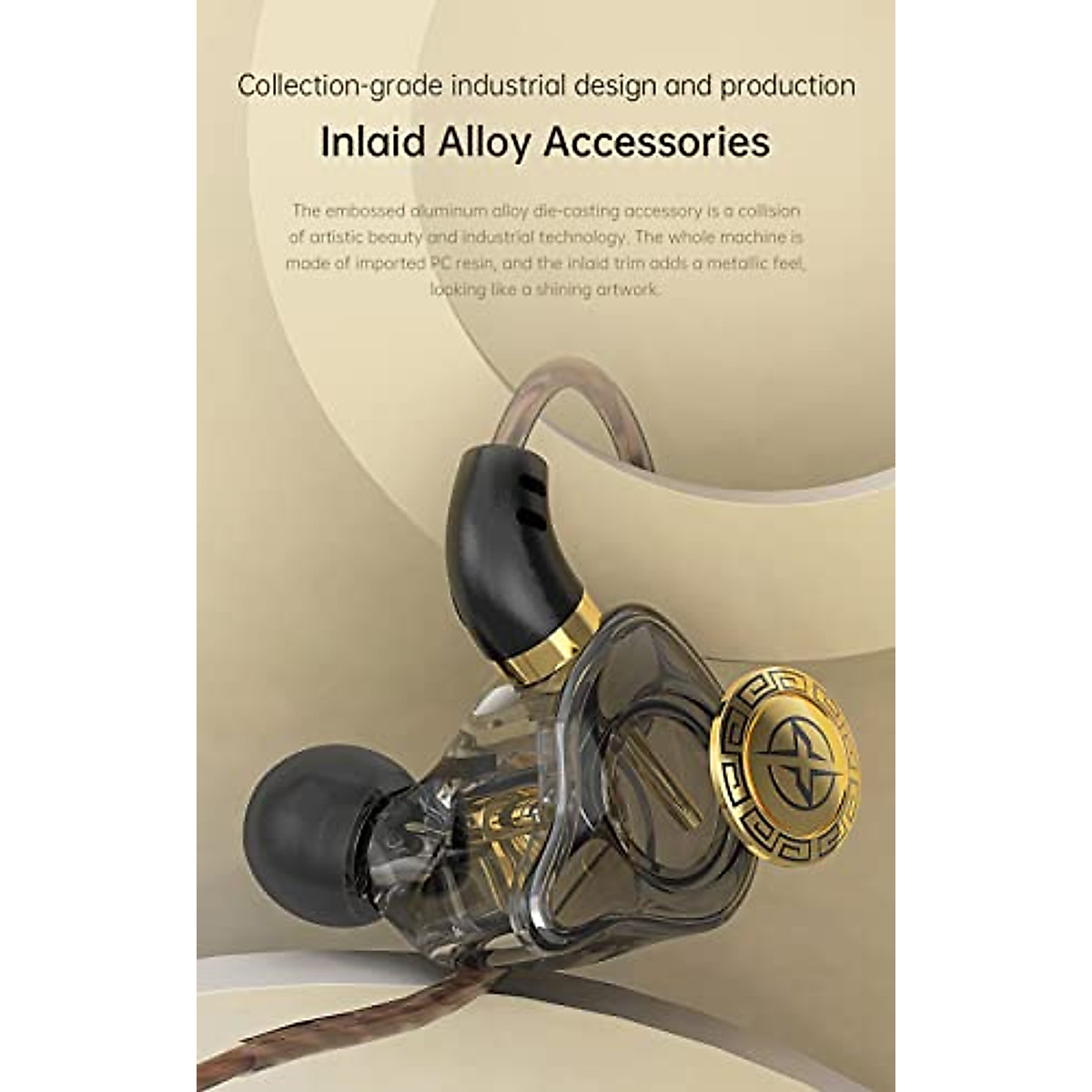 FEDAI Wired Earphones with Microphone X1 in Ear Monitors Headphones Earbud IEM Comfortable,Earfins,3.5mm Plug for Computer Mobile PC Game,Sport Earbuds for Workouts Running(Blue, with mic)