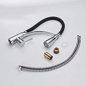 RONPOTY Faucet for Water in The Kitchen Chrome Plated LED Light Sink Faucet Brass Hot Cold Deck Mounted Bath Mixer Tap Faucet