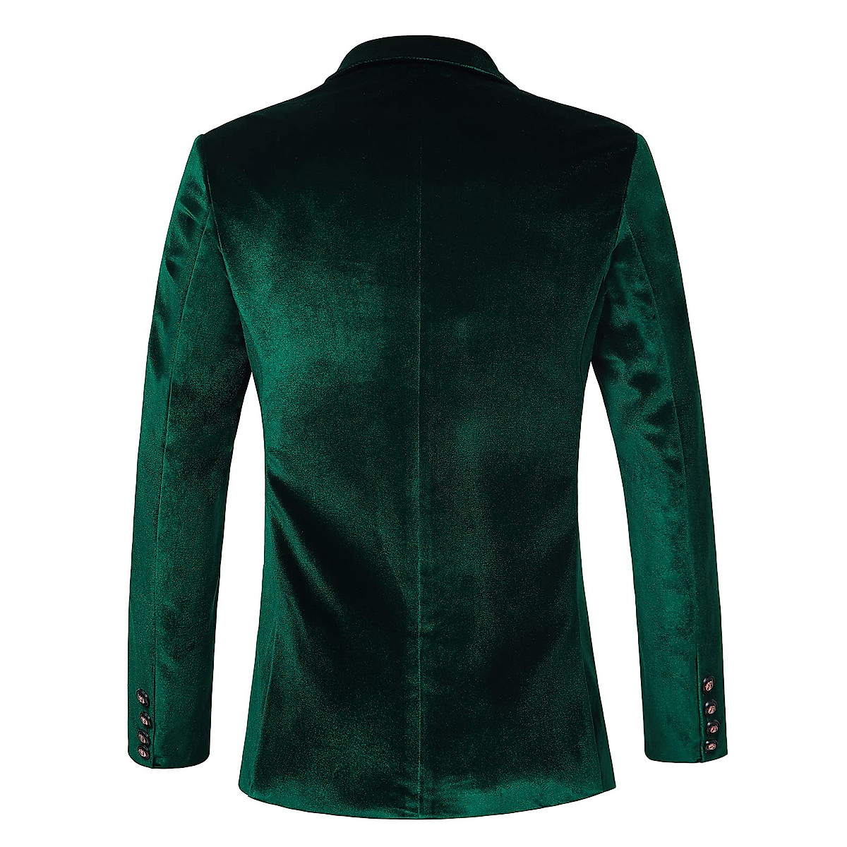 WZIKAI Mens Velvet Blazer One Button Slim Fit Solid Fashion Suit Jacket Sport Coat for Wedding Prom Dinner Party Green XXXL