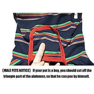 Size XS to 3XL, 2 Colors Dog Onesie Long Sleeve, Full Cover Pet Pajamas, Dog Plaid Shirt, Lightweight Dog Jumpsuit Striped Small