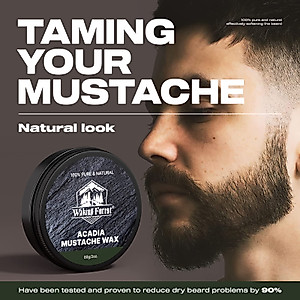 Mustache Wax for Men Medium Hold Beard Wax Tam Mustache Natural Look Moustache Wax for Men 2oz Natural Scented Beard Grooming Kit for Men Groom Moisturizes Beard and Skin Easy to Apply and Clean