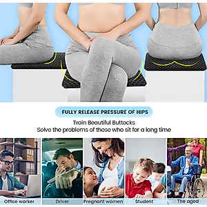 19.7＂ Gel Seat Cushion, Super Large & Thick Office Chair Cushion for Long Sitting - Back Hip Tailbone Pain Relief Cushion, Egg Seat Cushion Desk Chair Pads for Cars Wheelchair - Fits up to 550 lbs