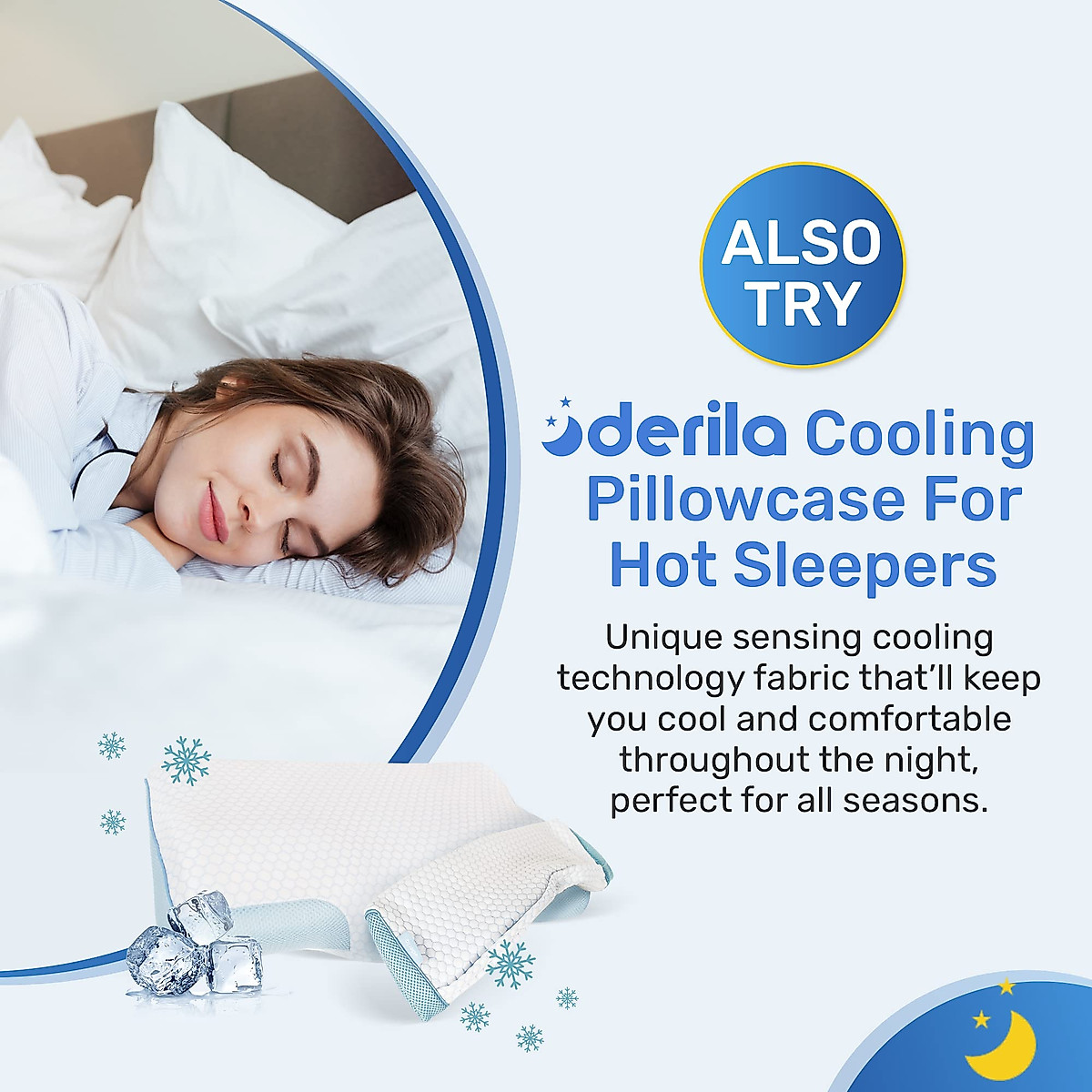 Derila Pillowcase | Designed to Keep Your Derila Memory Foam Pillow for snoring Relief Covered and Protected with This Crisp, Clean, White Pillowcase Made from Premium Materials