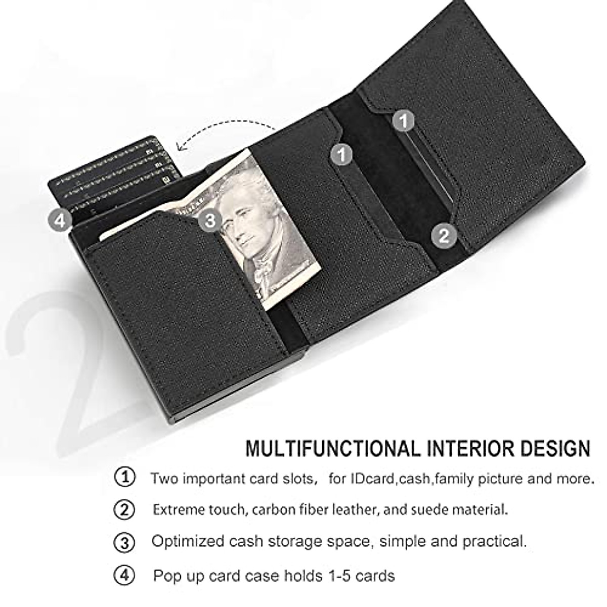 Aiuwo Mens Slim Wallet with Money Clip RFID Blocking Credit Card holder Minimalist Wallet for Men with Gift Box
