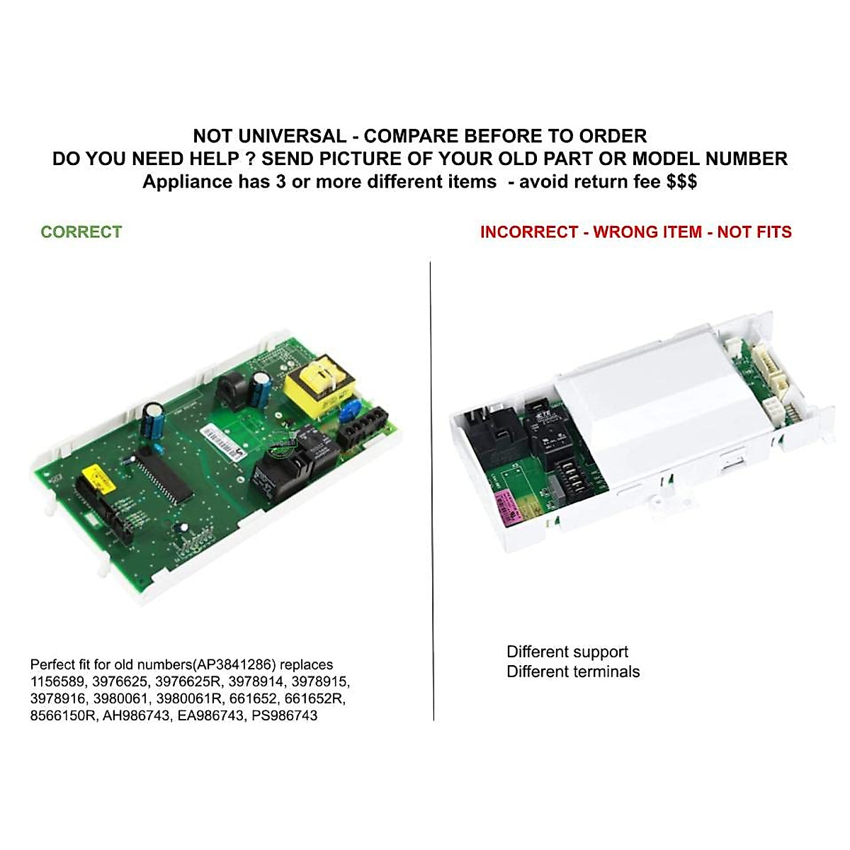 GLOB PRO SOLUTIONS 1156589 3976625 3976625R 3978914 3978915 CKD5573 Control Board