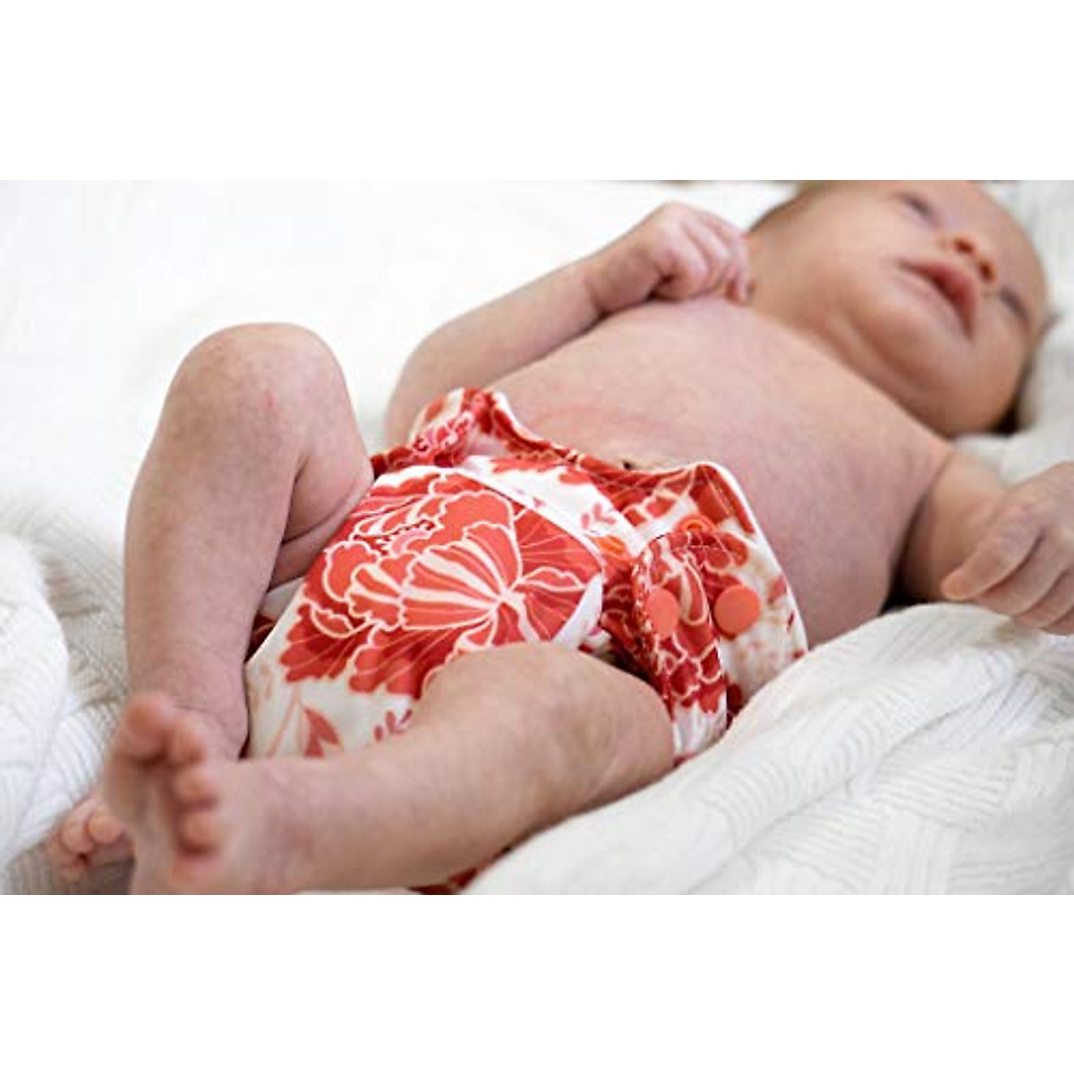 No Prep Cloth Diaper for Newborns – Smart Bottoms Born Smart 2.0 – Natural Fiber Interior (White)