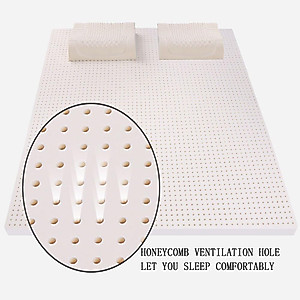 ARyako Latex Mattress Super Soft 100% Natural Simple Design Relaxing Bedroom Latex Mattress with Topper,Relieving Mattress Topper for Back Pain,4in,90x200cm(35x79in)