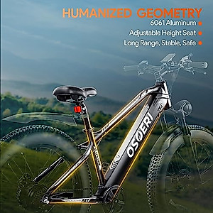 Osoeri 26&#039;&#039; x 4&#039;&#039; Fat Tire Electric Bike for Adults, 65Miles Range 48V 20Ah LG Cells Battery Ebike, 750W Brushless Motor 28MPH Shimano 7-Speed Electric Bicycle, Lockable Suspension Fork, Black